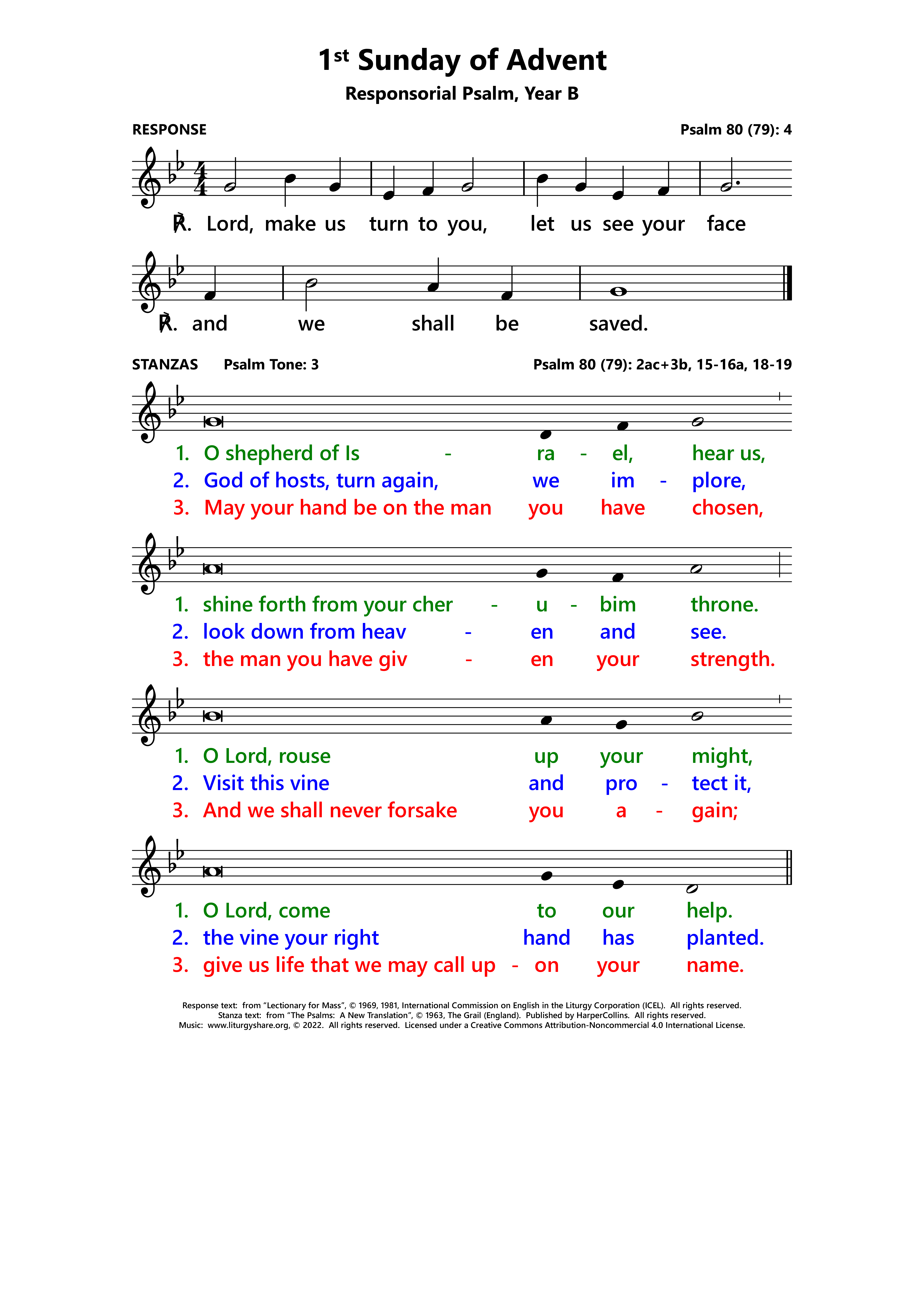 1st Sunday of Advent: Responsorial Psalm, Year B